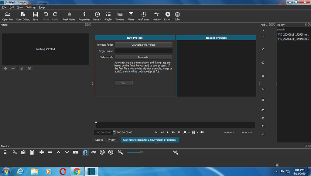 The Timeline Is Down There I Dont Know How To Resize It Helphow To Shotcut Forum