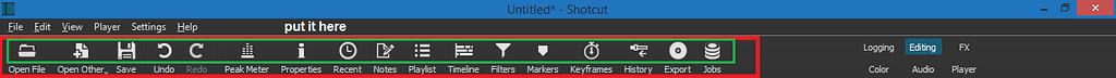 Hide Toolbar Icons or - Help/How To - Shotcut Forum