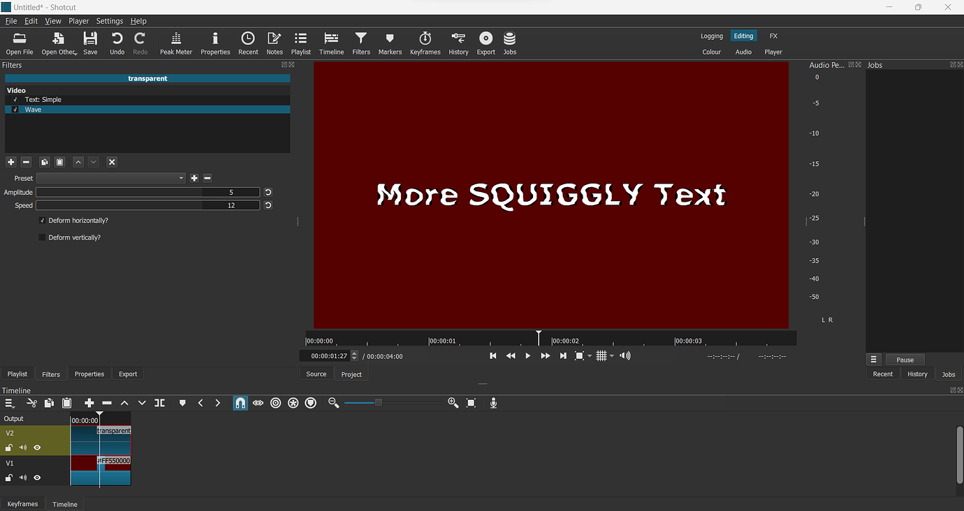 Create a Video Text Title with "SQUIGGLY" text - Resources - Shotcut Forum