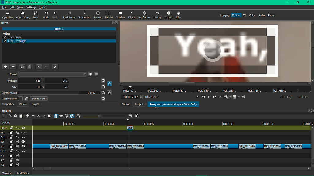 Transparent Selection Box - Help/How To - Shotcut Forum