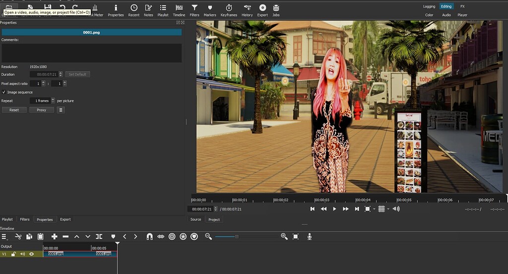 How to bring source (image sequence in .png files) to Timeline ...