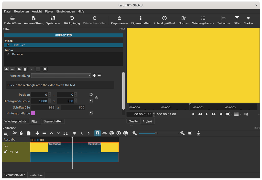 Text:Rich: input rectangle invisible, no way to enter text - Bug - Shotcut Forum