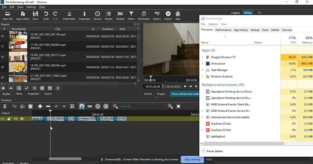 High CPU and Memory Usage - Help/How To - Shotcut Forum