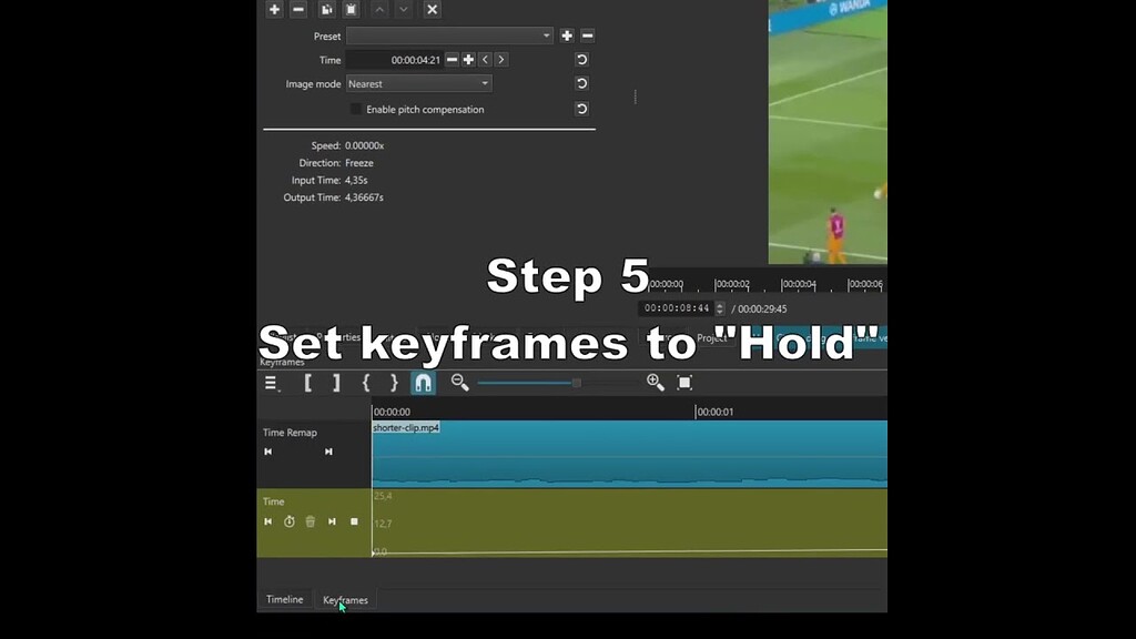 Freeze frame using time remap (no frame export needed) - Tutorial - Shotcut Forum