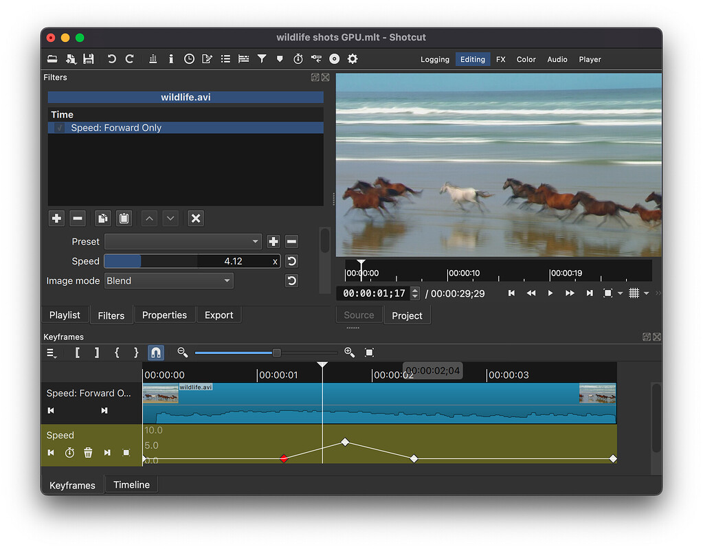 Speed: Forward & Reverse Time Filter - Documentation - English - Shotcut Forum