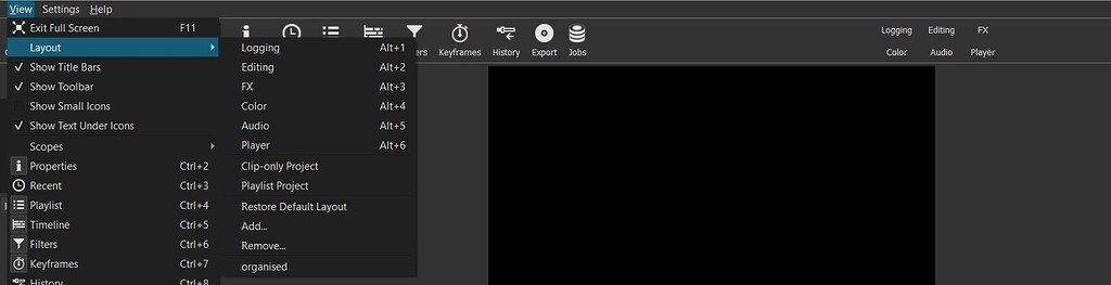 Custom layout pin - Help/How To - Shotcut Forum