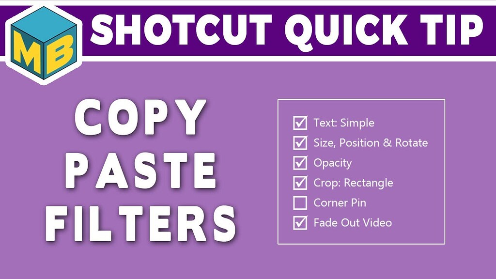 Copy filters from one clip to another - Tutorial - Shotcut Forum