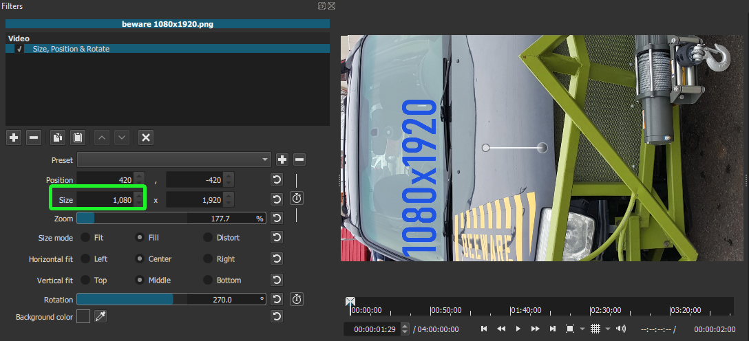Issues with Size/Position/Rotation - Help/How To - Shotcut Forum